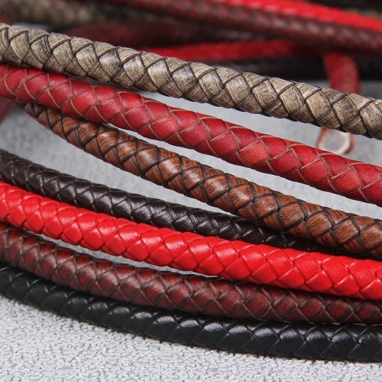 braid, leather cord, 8mm