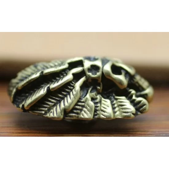 Leather wallet bag Concho buttons, Pure Brass Skeleton chiefs, screws ...