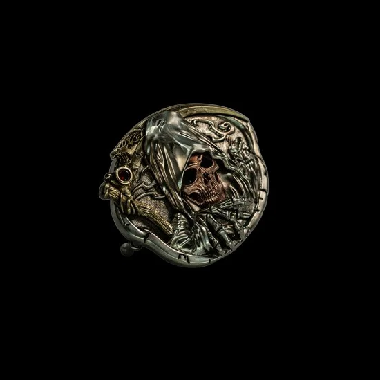 Death god, waist belt buckle