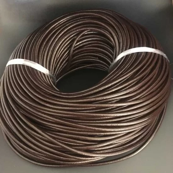 Round Leather lacing cord leather strip leather rope
