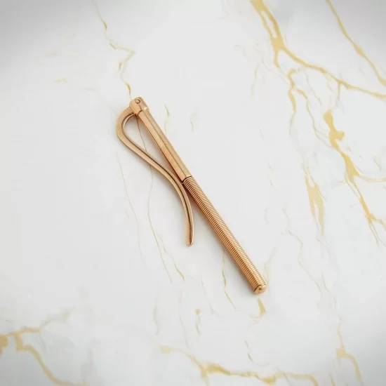 Spring money clip, 8cm, gold and silver