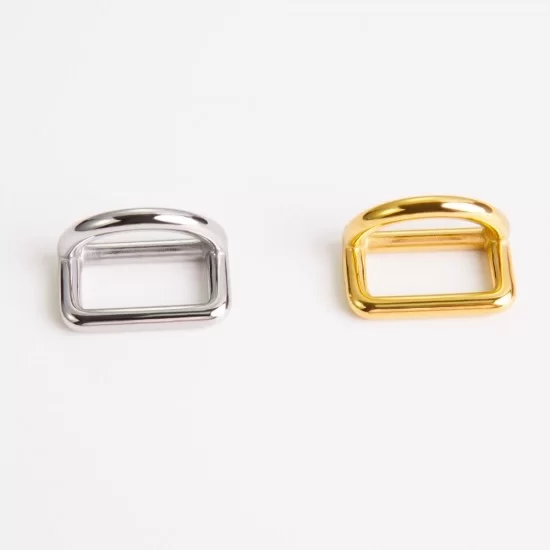 stainless steel, D-ring, square ring, 15mm