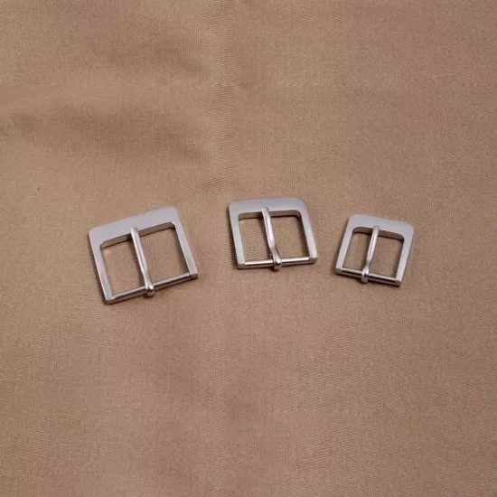 flat, stainless steel, square buckle