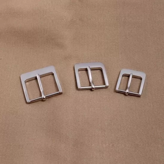 flat, stainless steel, square buckle