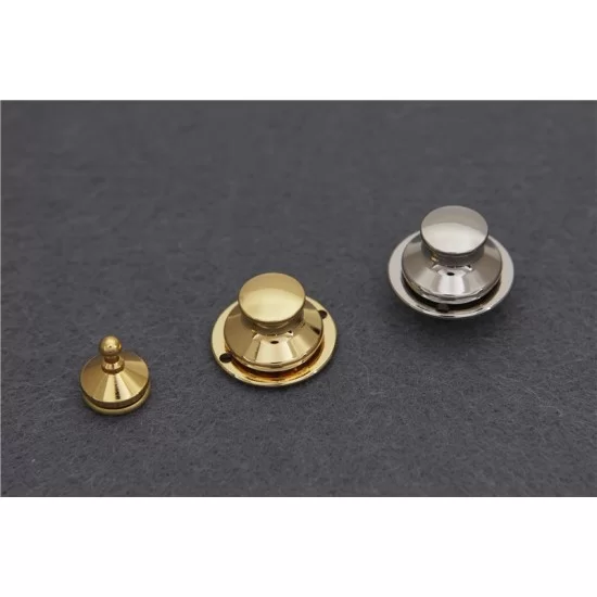cap spring lock, solid brass, 18K gold, hardware