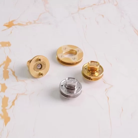 stainless steel, round, twist lock, DIY, inlay