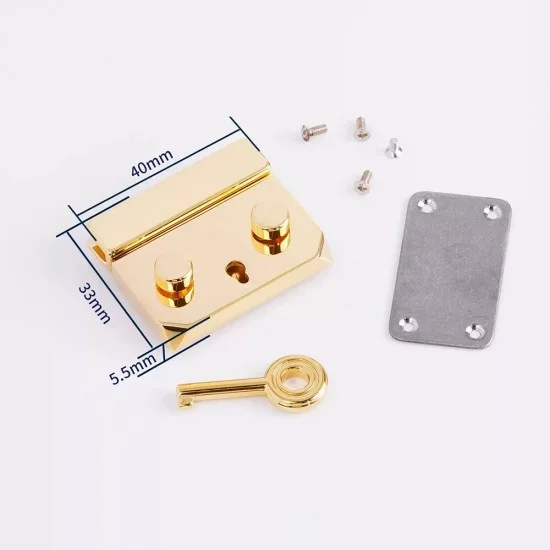 Stainless steel, square, beveled, corner, mortise, bag lock