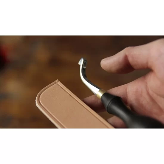 leather tool, edge groover, edge creaser, stainless steel with hand ...