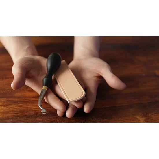 leather tool, edge groover, edge creaser, stainless steel with hand ...