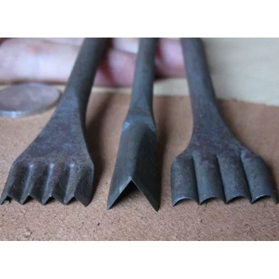 Weave punch, leather lace punch, Scalloped punch