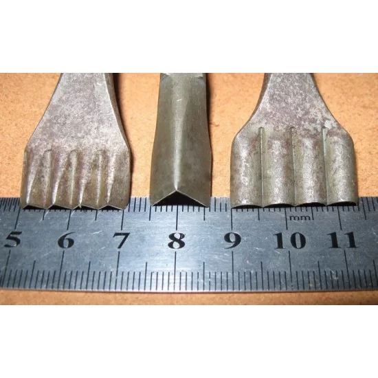 Weave punch, leather lace punch, Scalloped punch