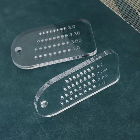 key fob chisel hole ruler