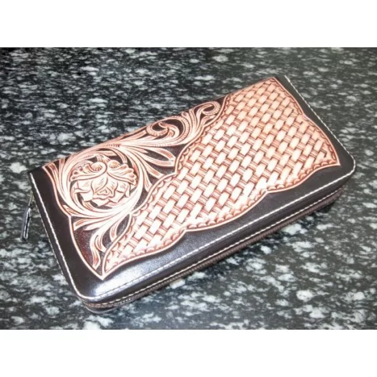 PDF Leather craft pattern long wallet pattern leather purse pattern ...