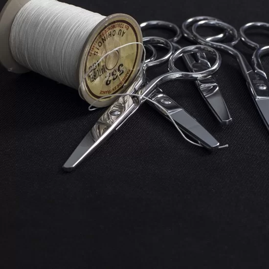 leather, thread, scissors
