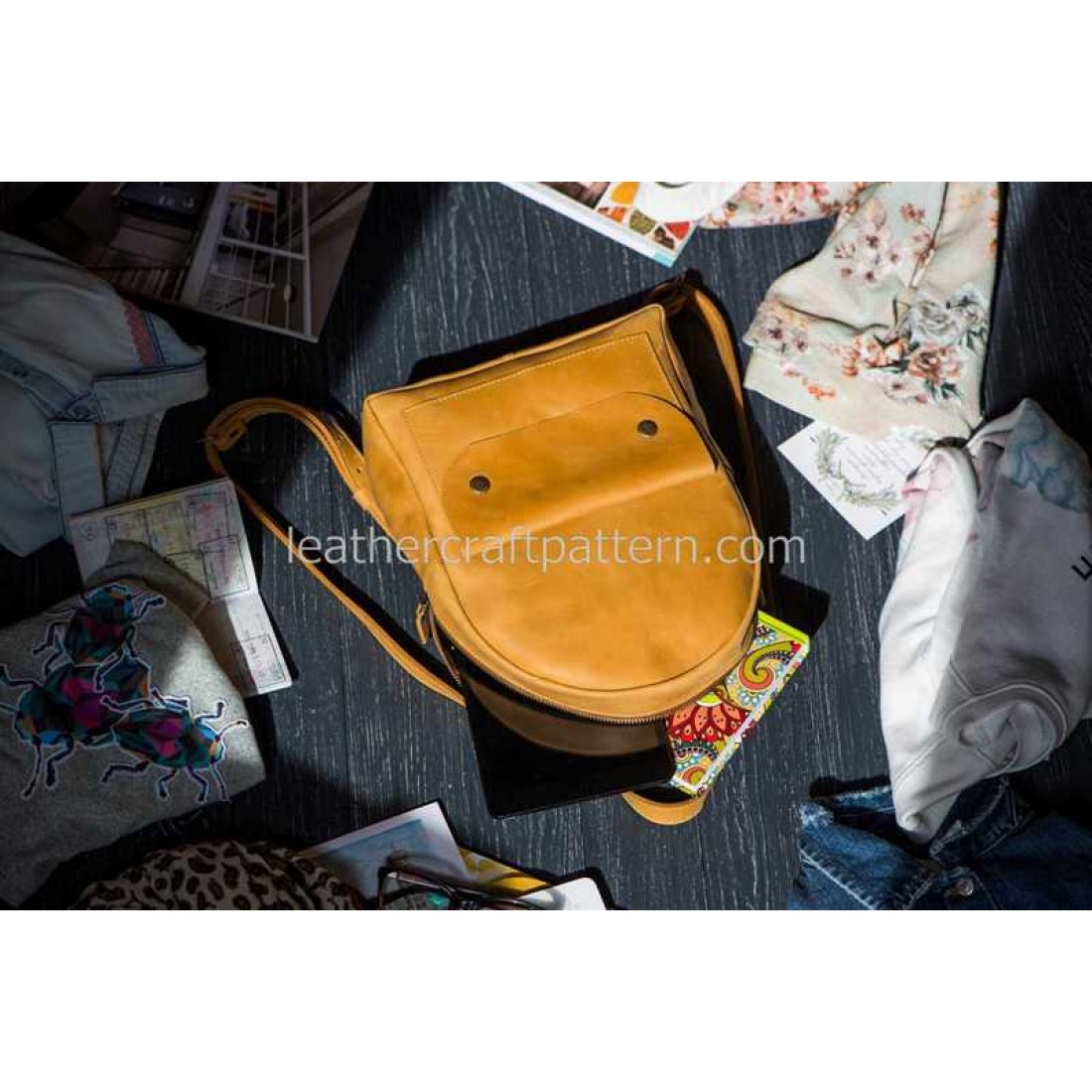 With instruction Leather bag sewing pattern ACC-36 rucksack bag ...
