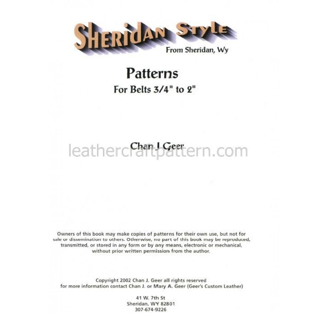 leather belt tooling pattern, Sheridan belt patterns, by Chan Geer ...
