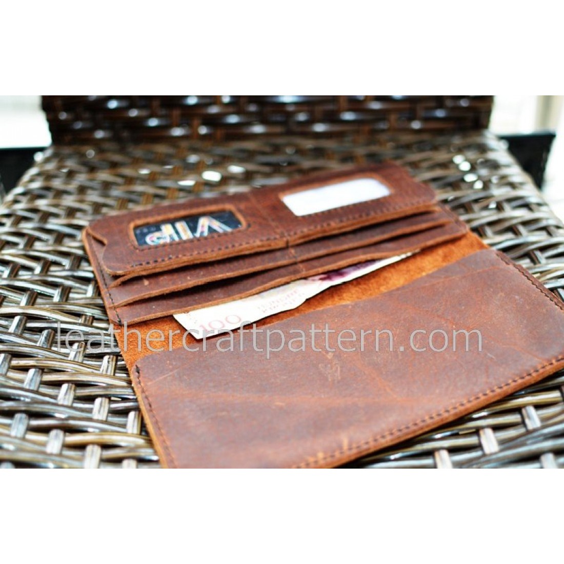 Leather wallet patterns, PDF, download, how to stitch bag