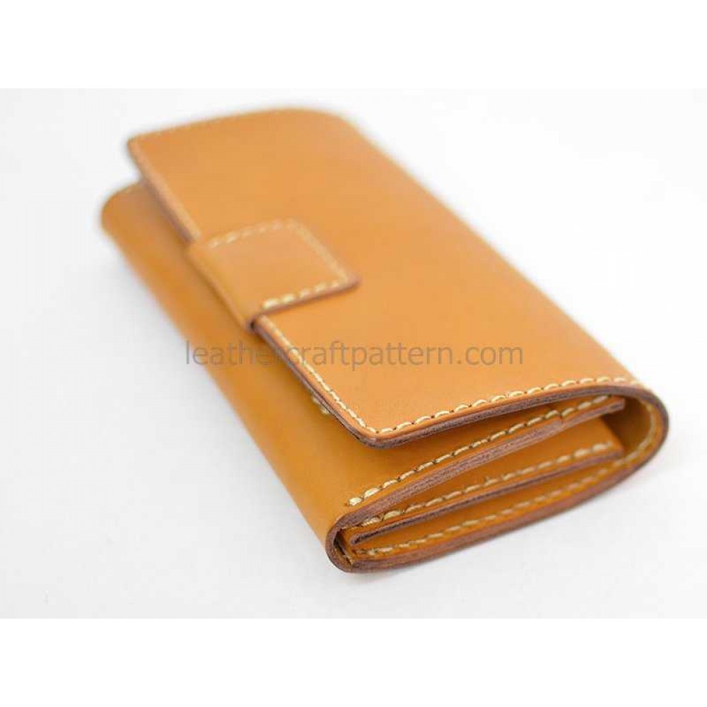 leather wallet pattern, long wallet pattern, billfold pattern, leather ...