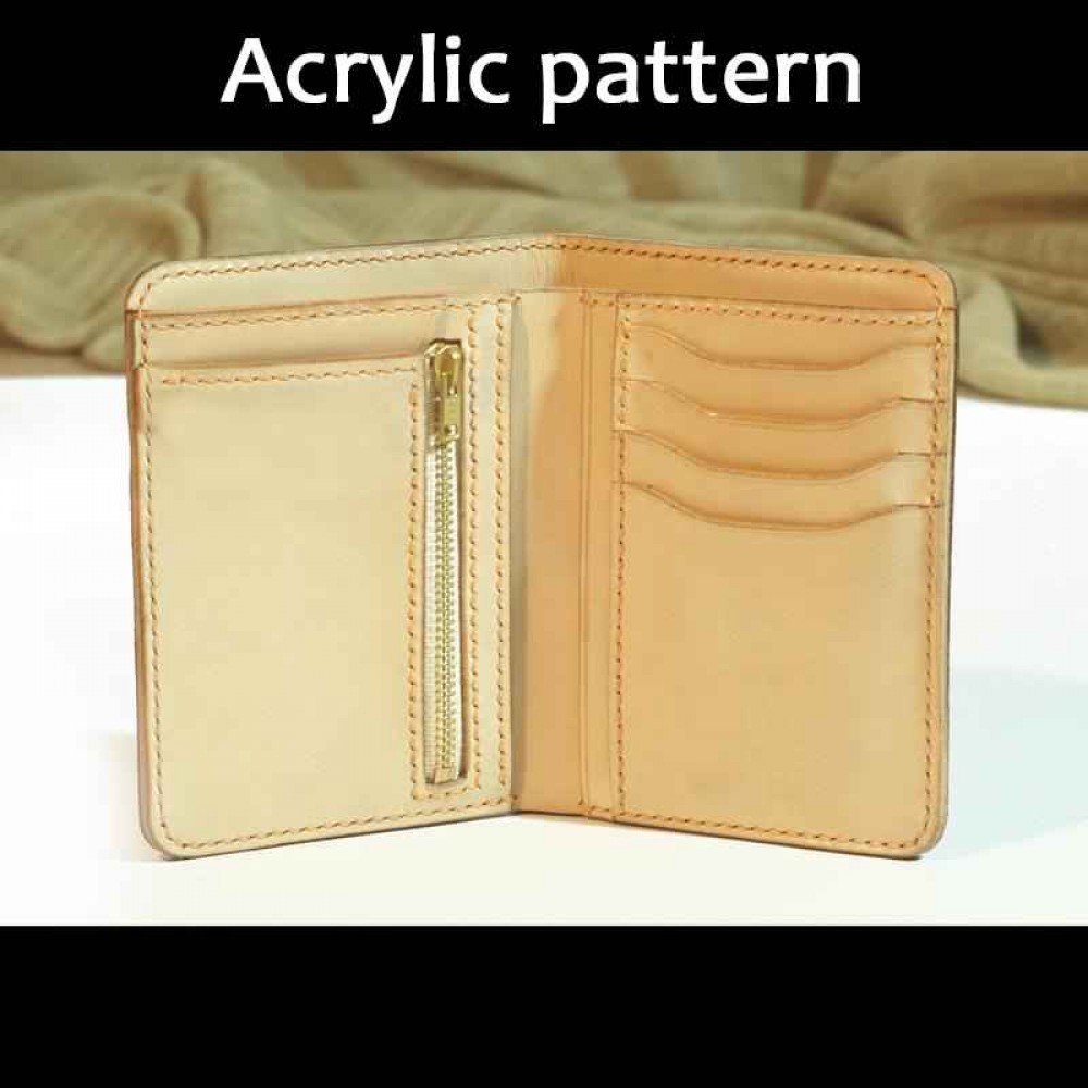 With instruction - Laser cut Acrylic template, short wallet pattern, A-104