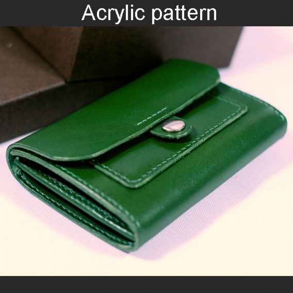 With instruction - Laser cut Acrylic template, short wallet pattern, A-114