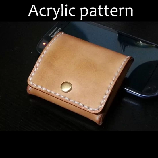 Laser cut Acrylic template, PMMA pattern, coin purse template, A-36