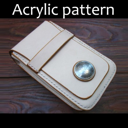 With instruction - Laser cut Acrylic template, long wallet template, A-102