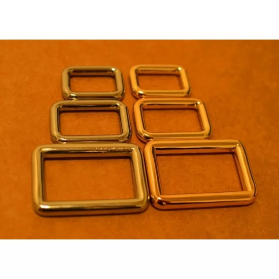 8pc/lot, Gold and silver kirsite Square ring, inner diameter 20mm, 26mm ...