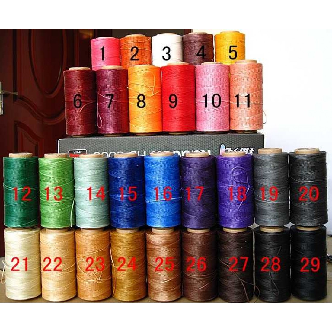 Hand stitching thread, Flat waxed thread, 150D, 260m, 29 color, 1mm