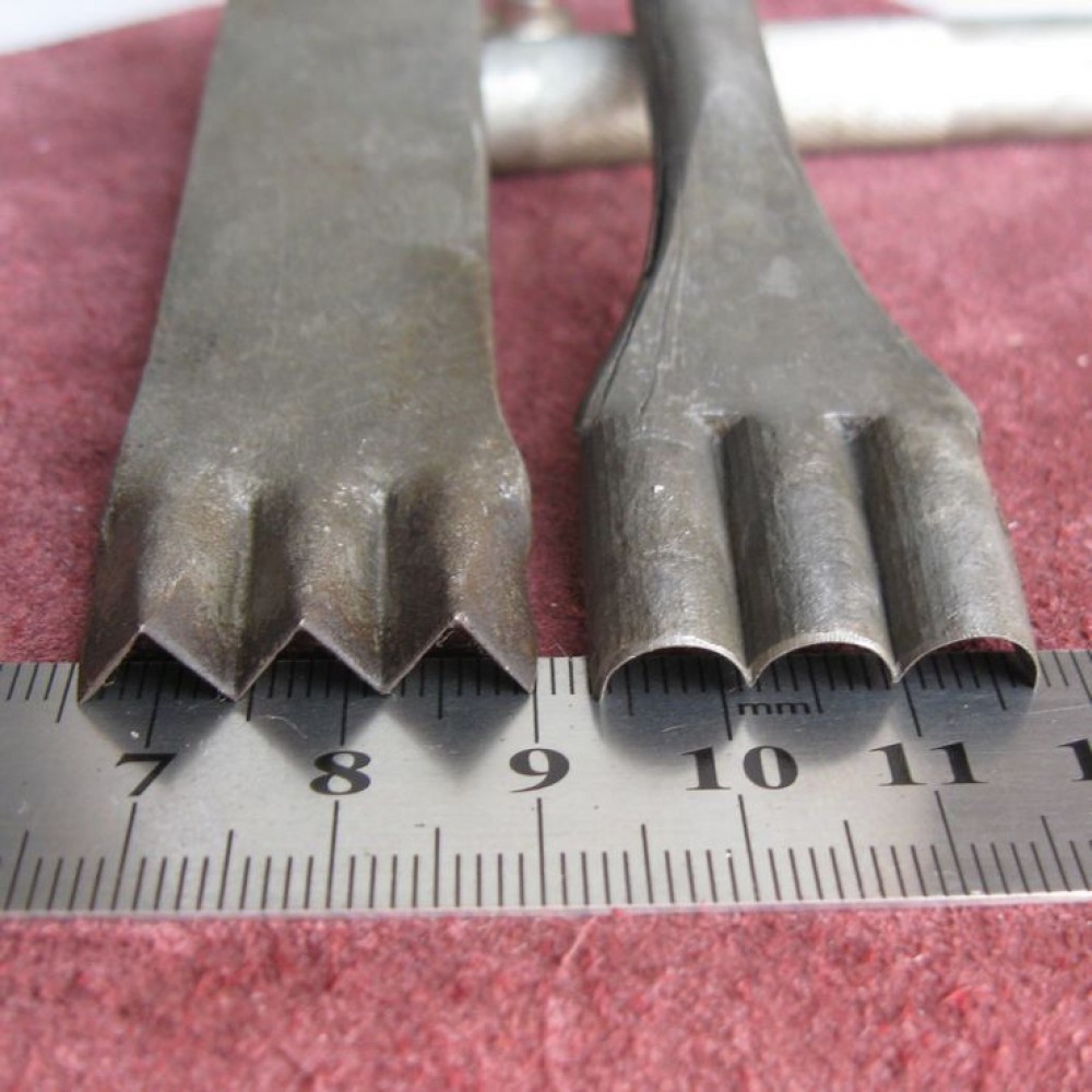 Weave punch, leather lace punch, Scalloped punch