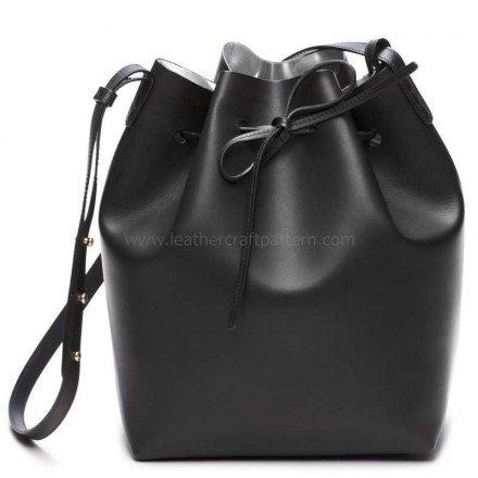 leather bucket bag pattern, leather drawstring bag sewing pattern ...