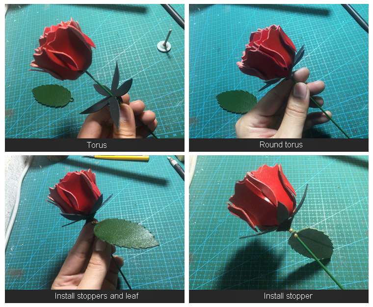 With instruction - Laser cut acrylic pattern Rose flower pattern A-120